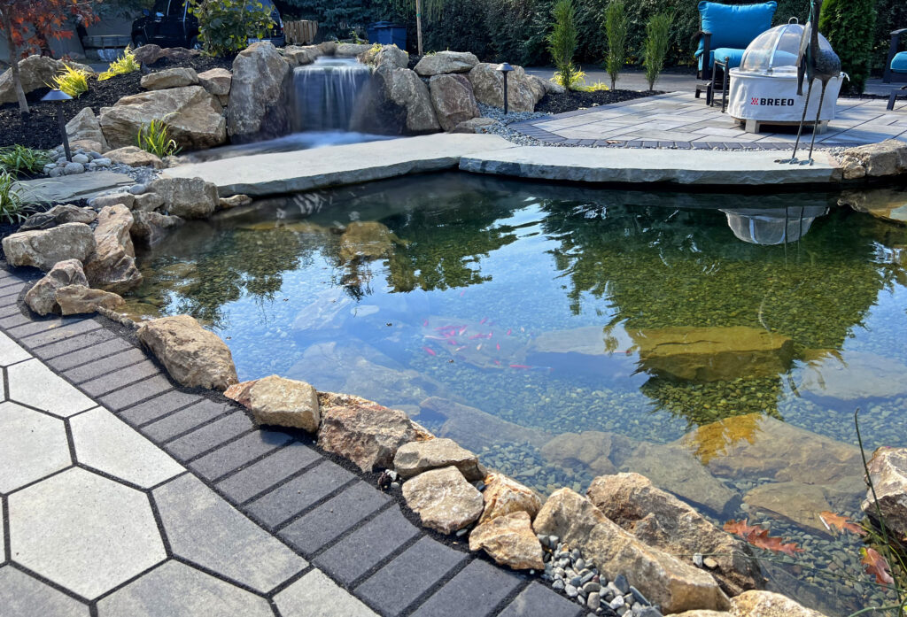 Hardscaping & Ecosystem Pond round out Backyard Renovation – C.E. Pontz ...